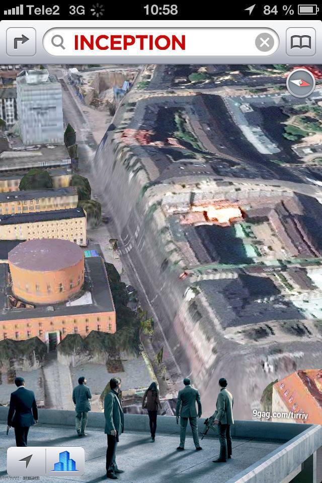 INCEPTION in Apple Maps iOS 6