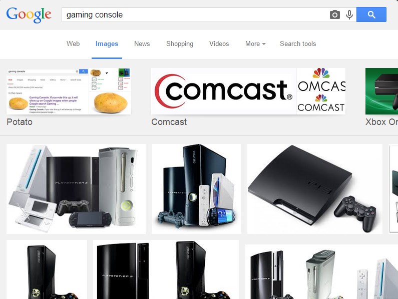 A potato is still on top of Google images when you search ''gaming ...