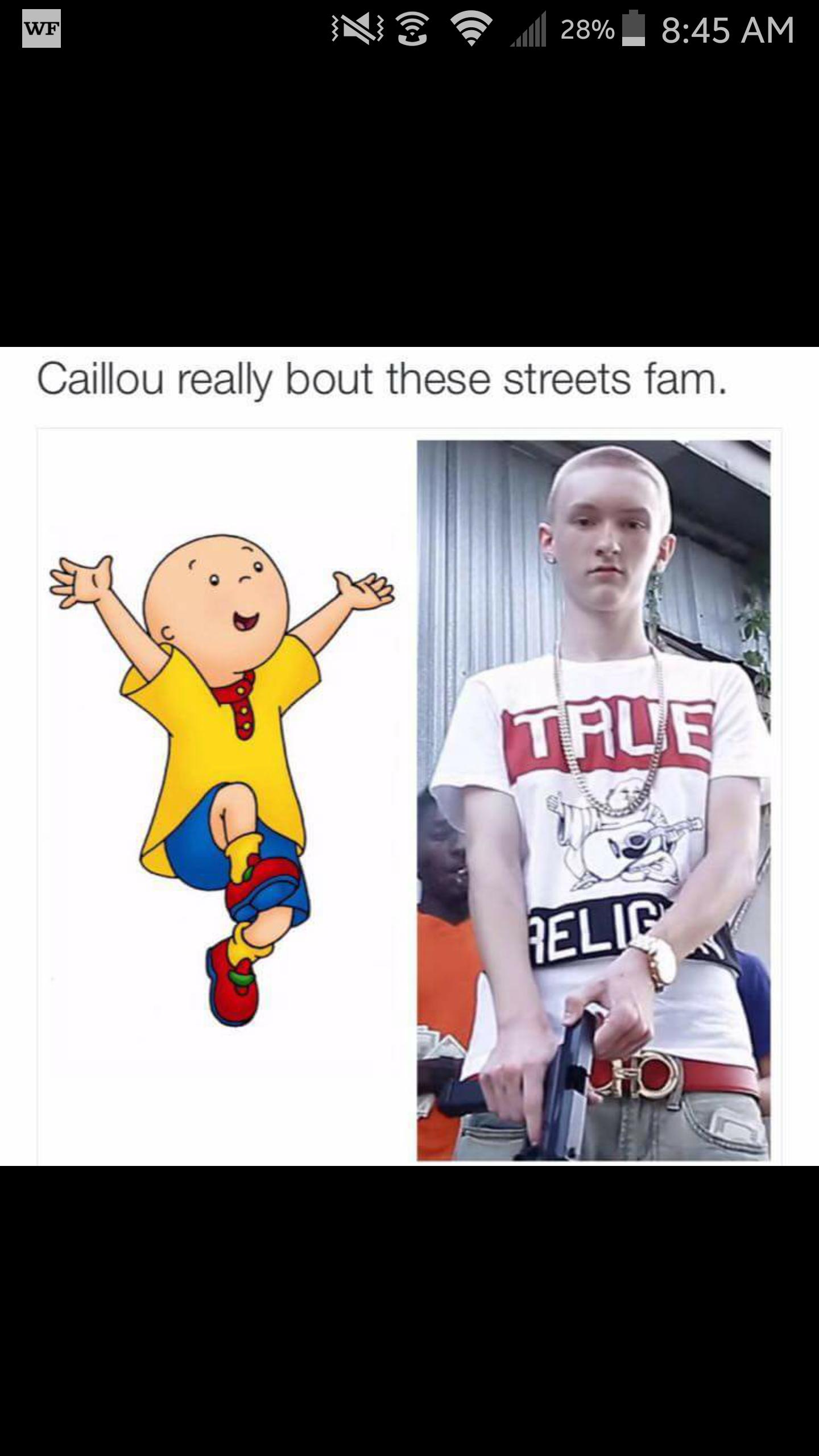 Caillou grew up to be a gangsta