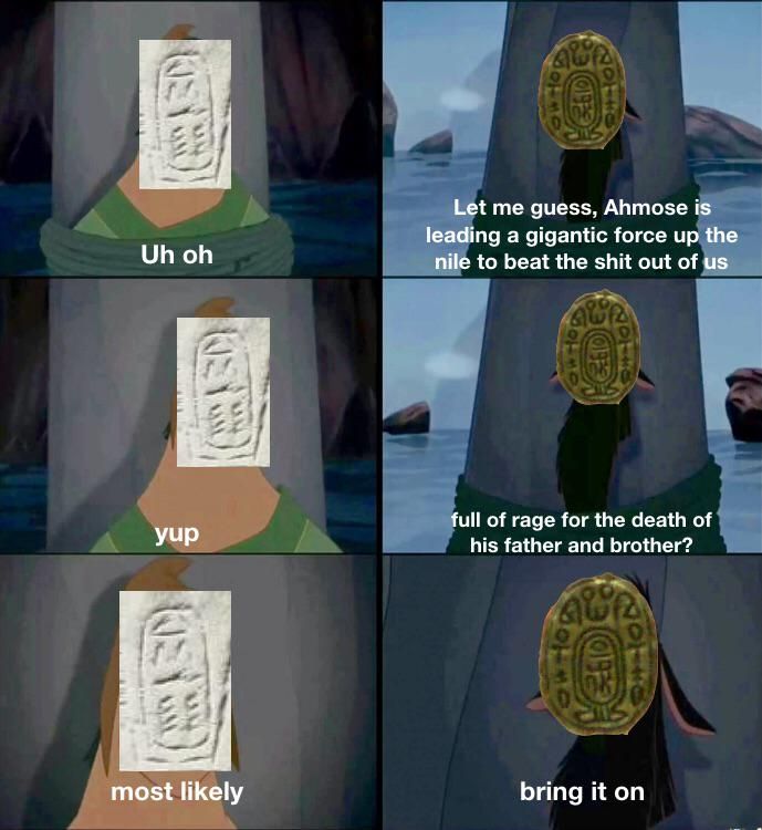 Khamudi on the left, Apepi on the right