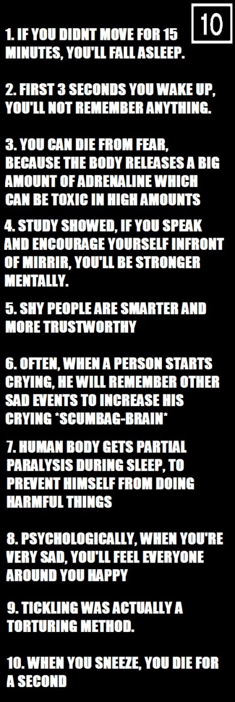 10 psychological facts