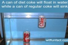 Can of diet Coke will float on water