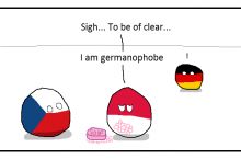 Polandball afraid of Germs.