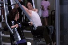 Flirting at the gym.