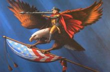 Just George Washington riding an eagle and holding an RPG.