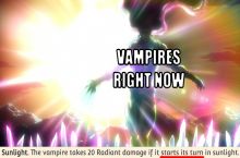 When combat starts, the vampire becomes afraid and starts taking damage ...